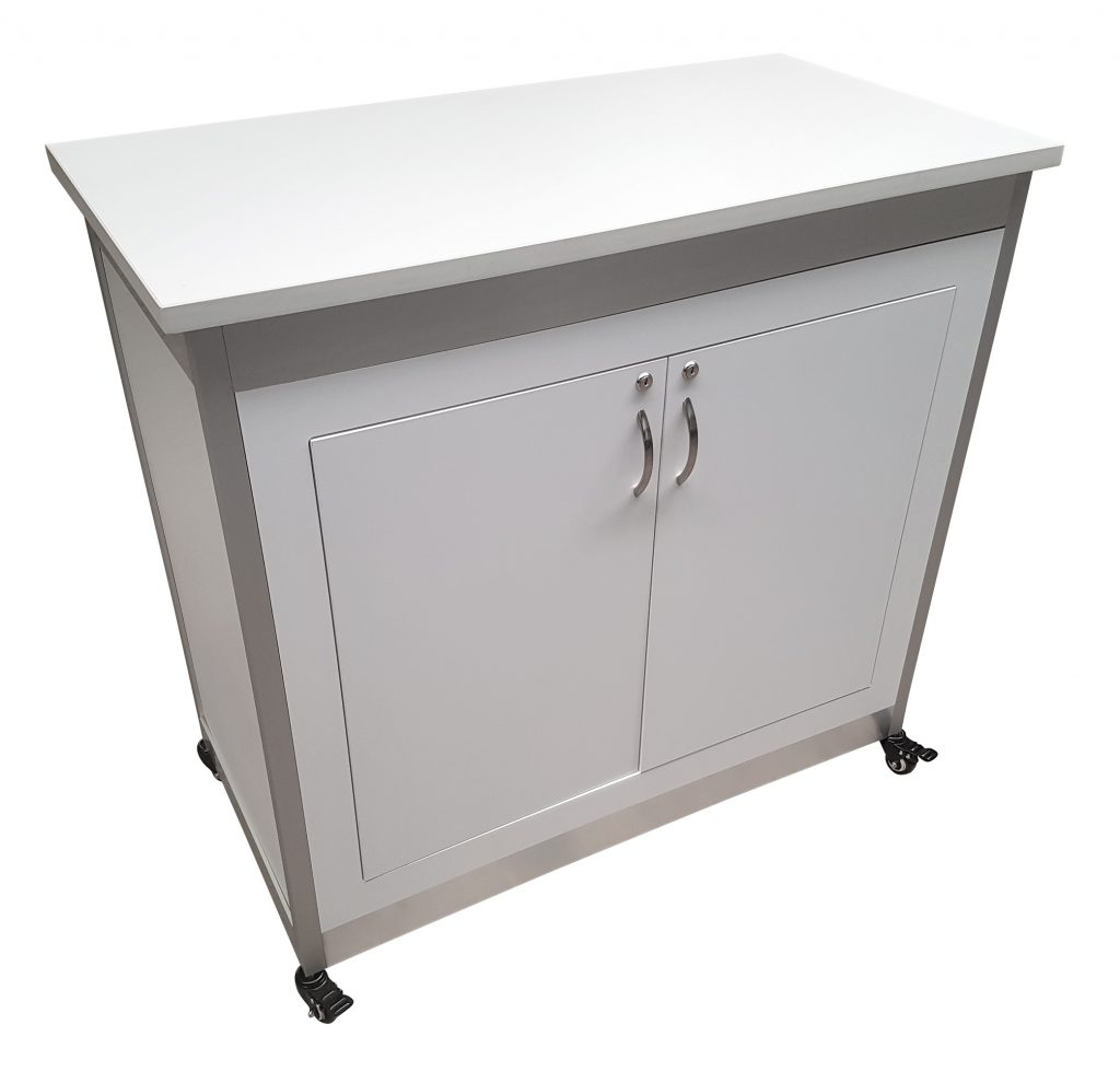 1m Lockable Storage Counter – White | Exhibition & Display Services